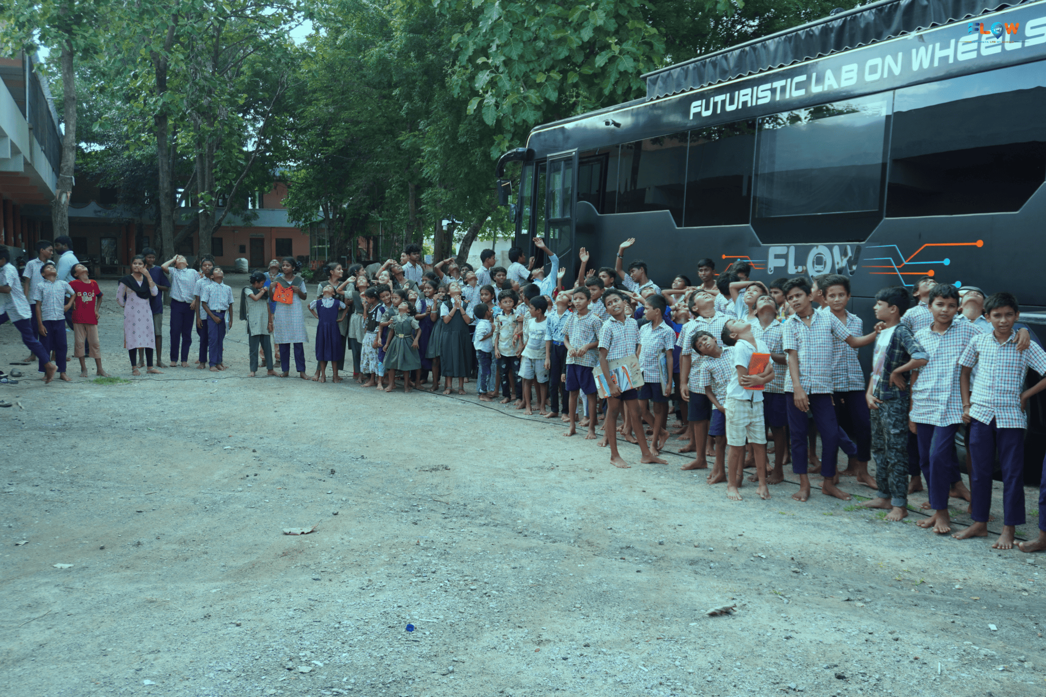 FLOW Bus Inspires Tech Learning at Saraswathi Sishu Mandir
